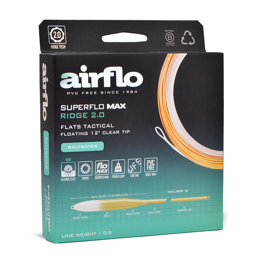 Superflo Max Ridge 2.0 Flats 12' Clear Tip Fly Line | Airflo Fishing ...